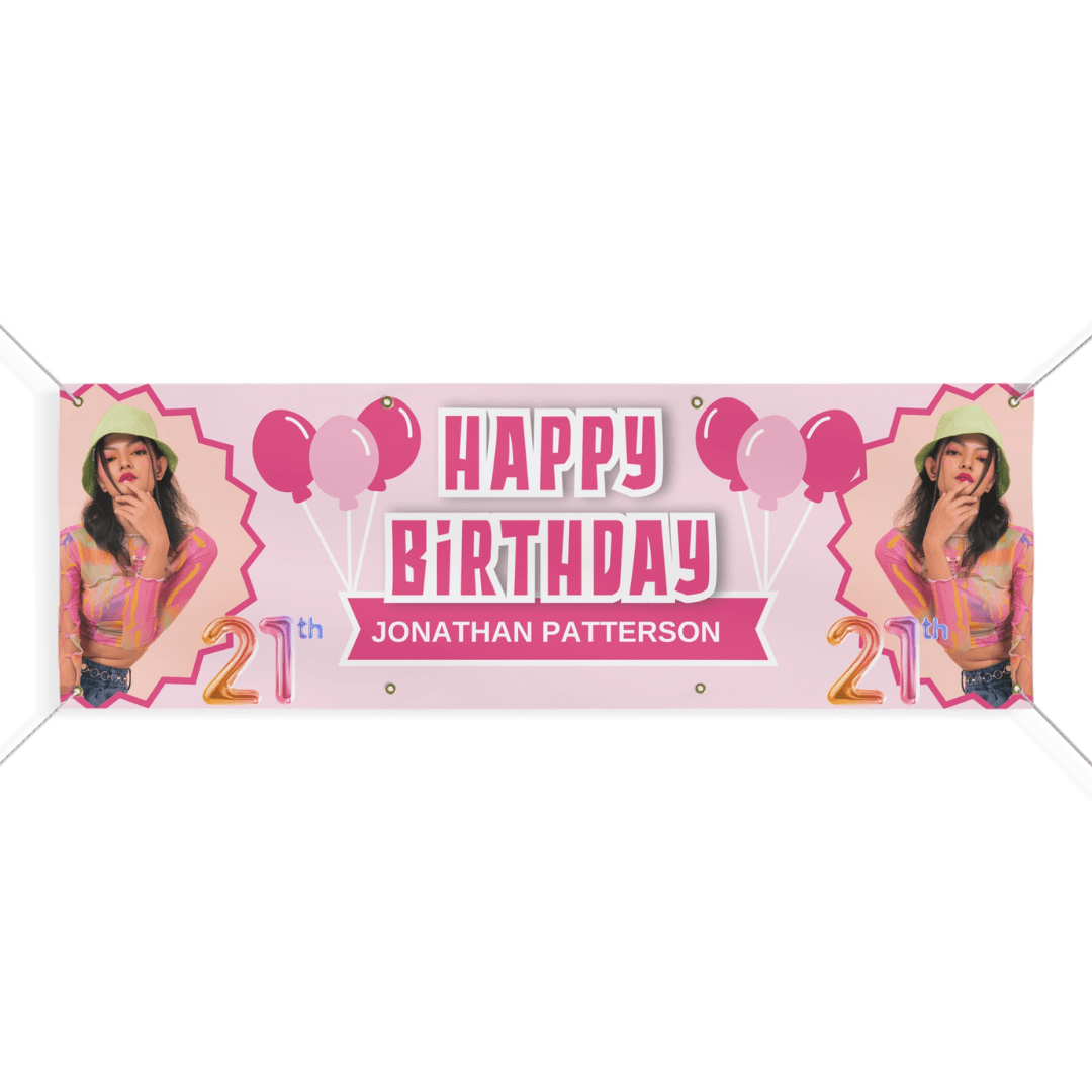 Personalized Birthday Banner - Custom Matte 72" x 24" Banner | Inspire ...