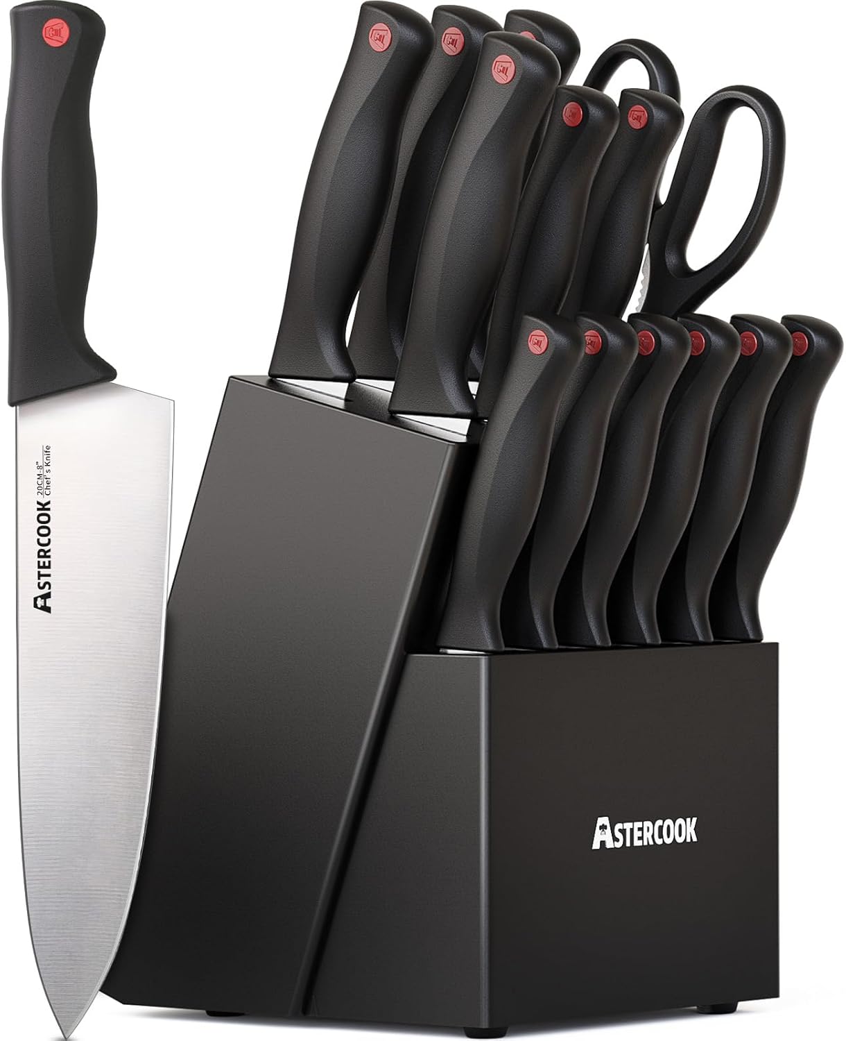 Knife Set, 15 Pieces Kitchen knives Set with Built-in Sharpe | Inspire ...