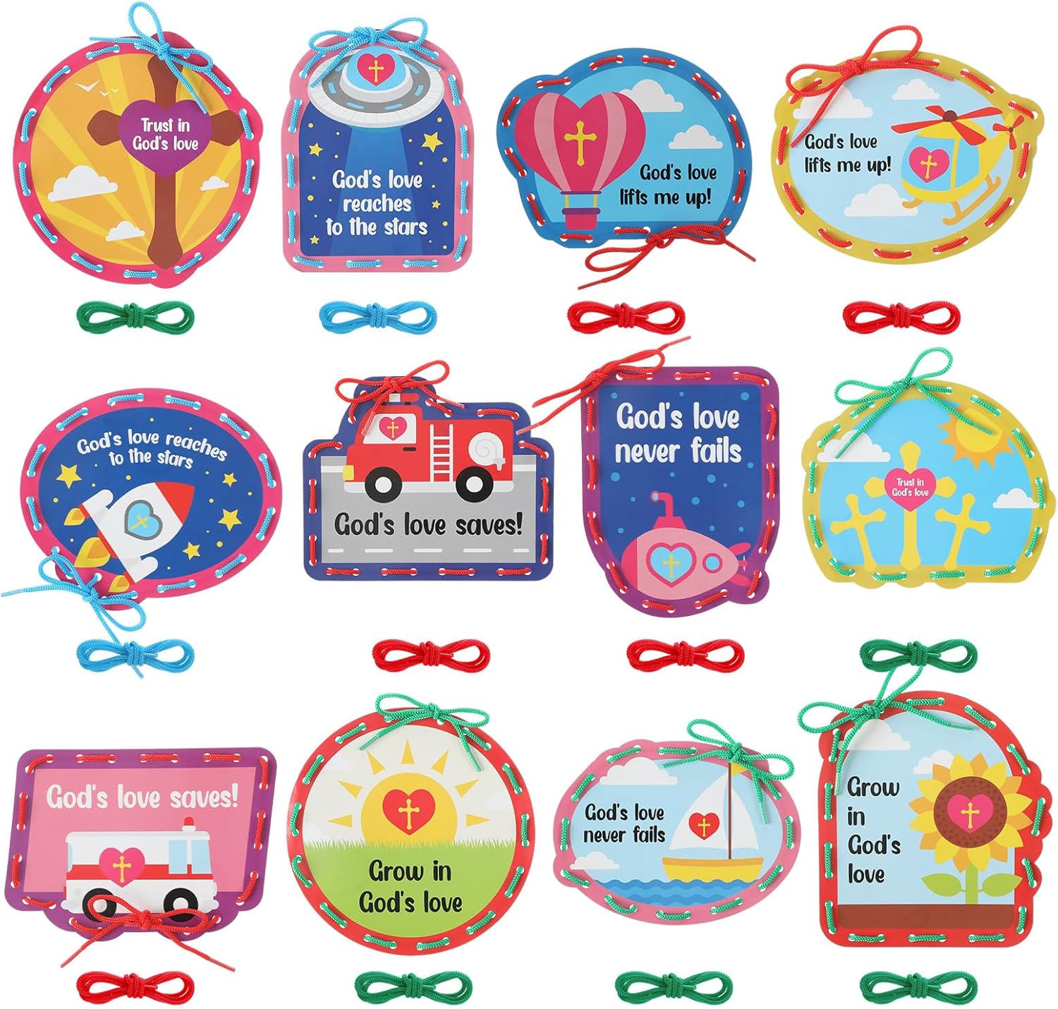 Religious Lacing Cards Valentine God's Love Lacing Cards | Inspire Uplift