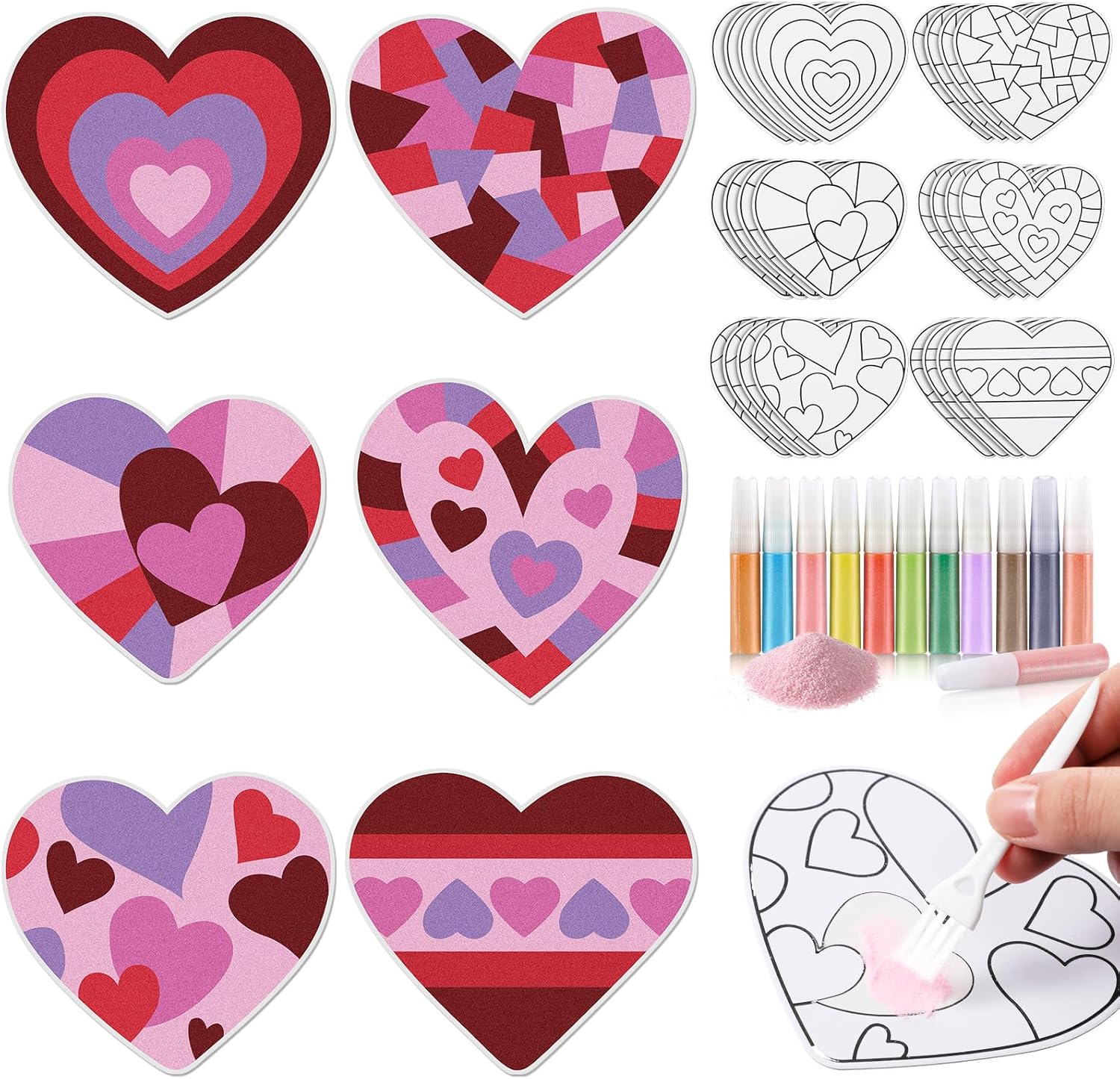 24 Sets Valentine Hearts Sand | Inspire Uplift