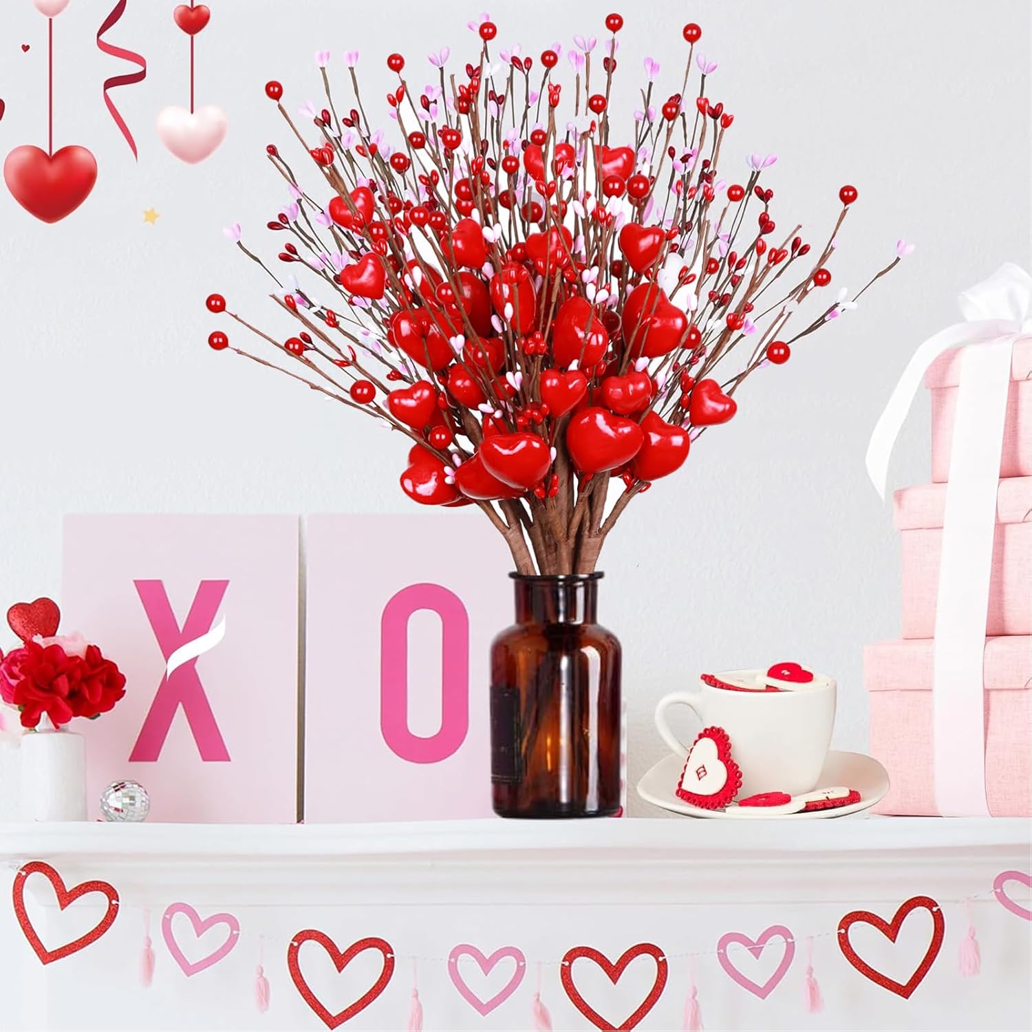 Valentines Day Tree Topper Decorations,6 Pcs Valentine Flora | Inspire ...