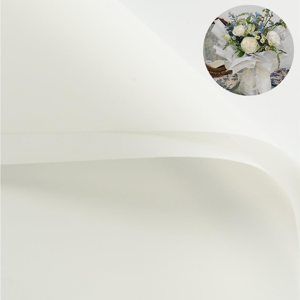 40 Sheets White Floral Paper, Waterproof Flower Wrapping Pap | Inspire ...