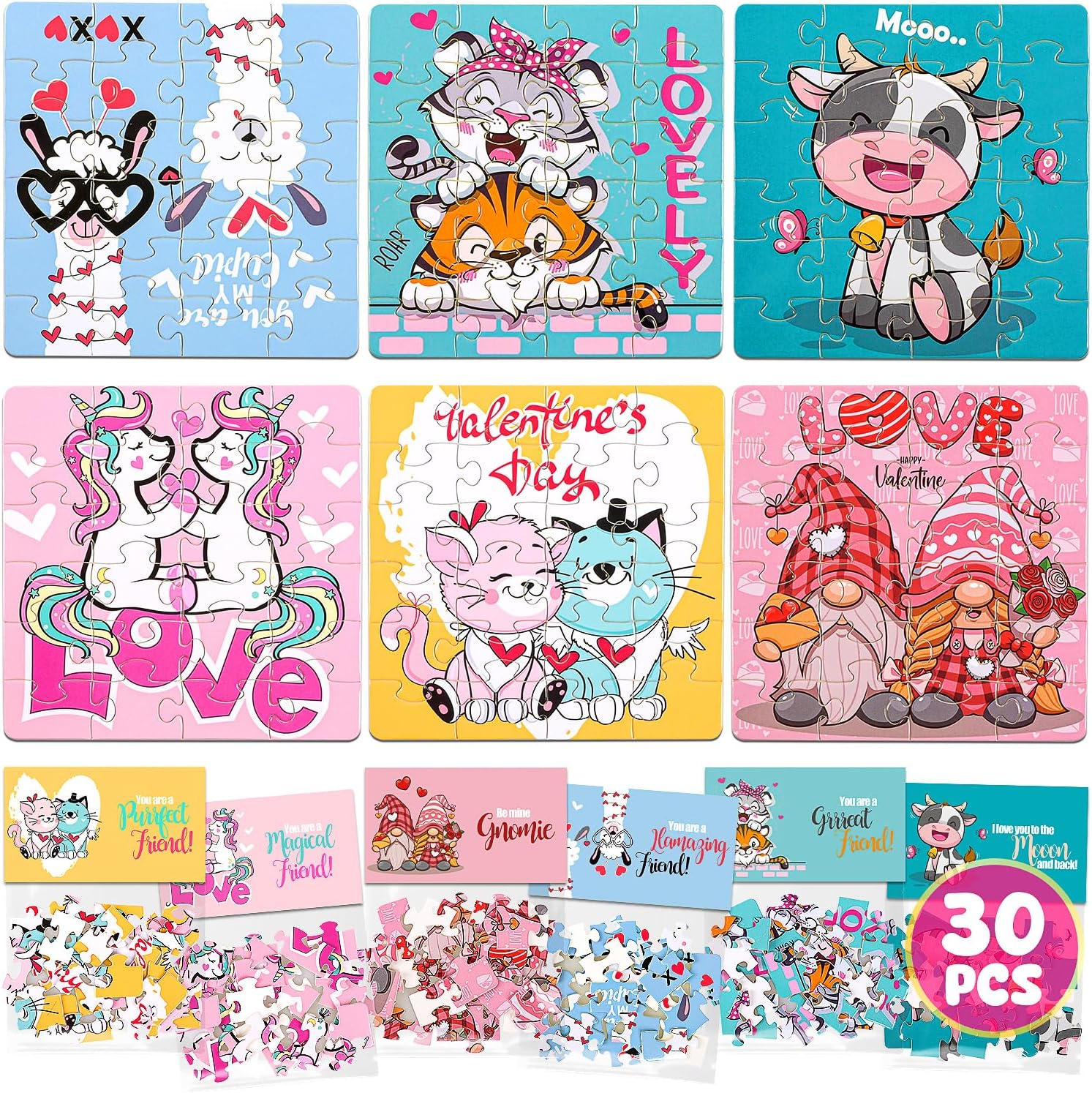 Jigsaw Puzzle with Valentines Cards Headers for Kids | Inspire Uplift