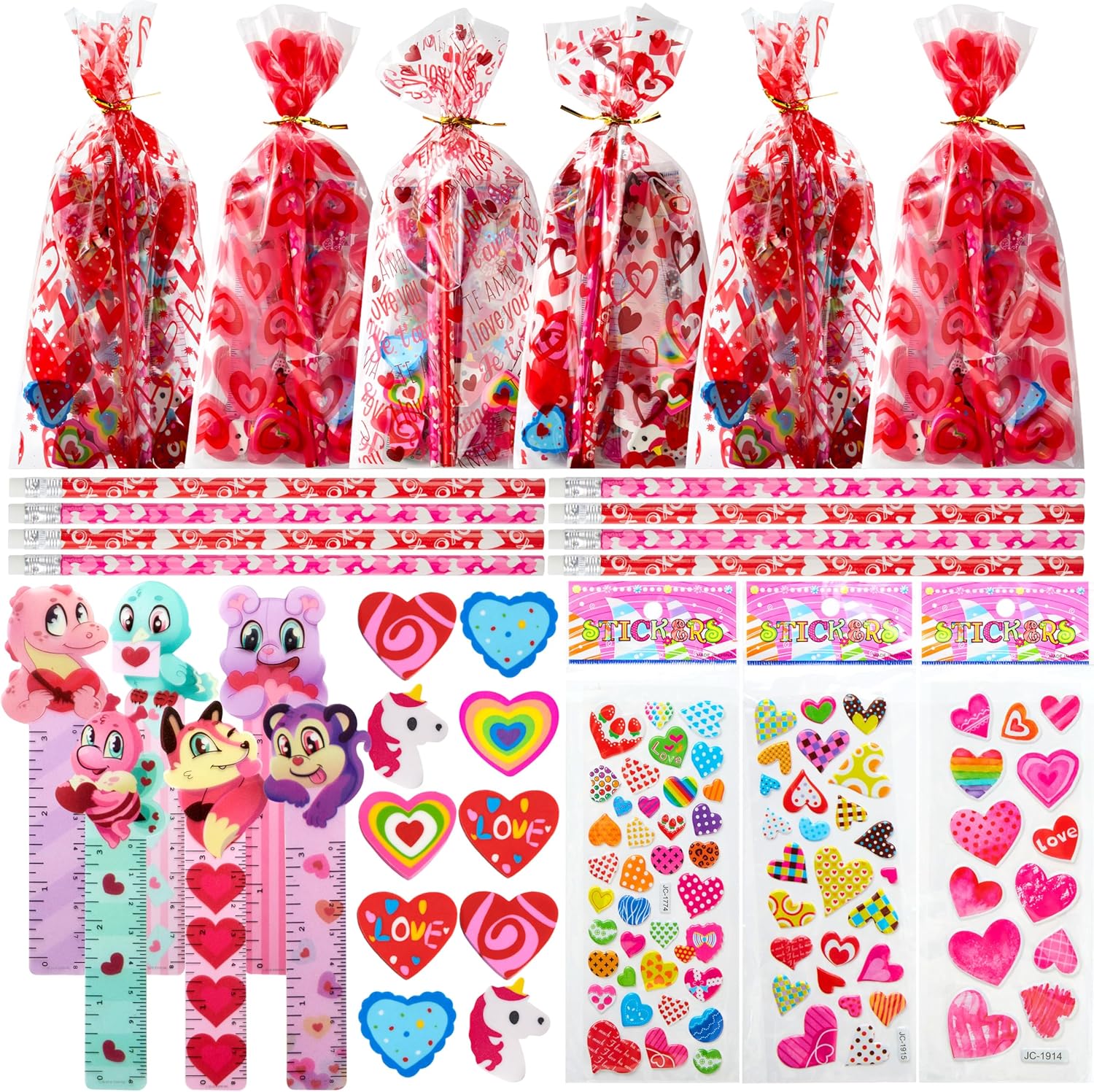 Valentines Day Stationery Set Assorted for Kids, with Pencil | Inspire ...