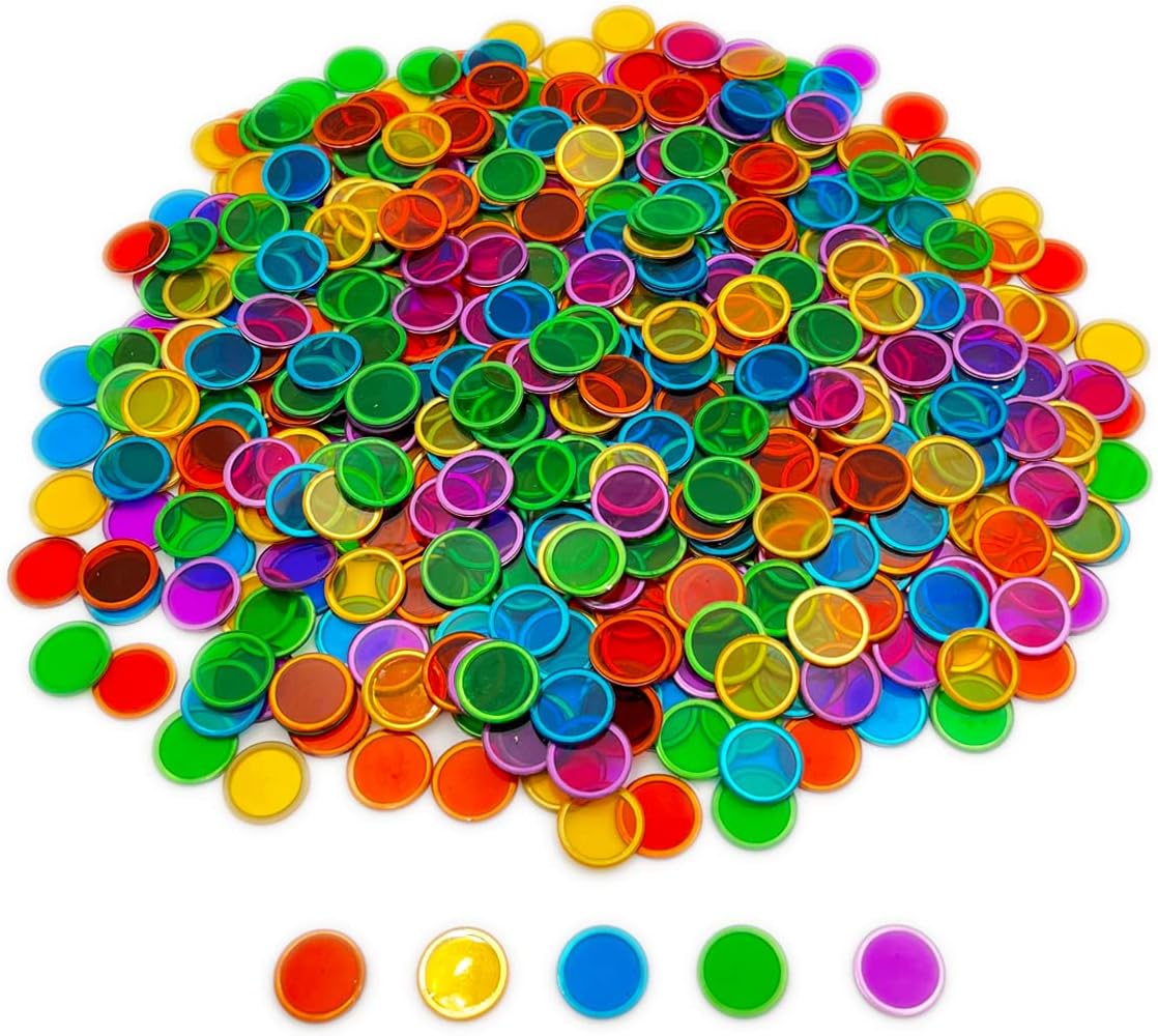 Color Magnetic Transparent Bingo Counting Chips with Metal E | Inspire ...