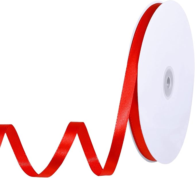 Red Ribbon 120 Yards 3/8 Inch Thin Red Satin Ribbon Craft Fa | Inspire ...