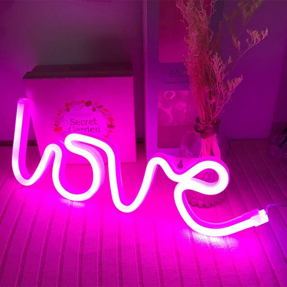 Neon Love Signs Light LED Love Art Dorm Decor Sign-Wall Deco | Inspire ...