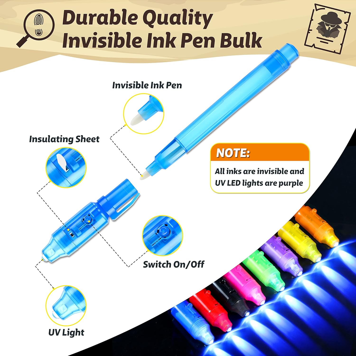 Invisible Ink Pens with UV light for | Inspire Uplift
