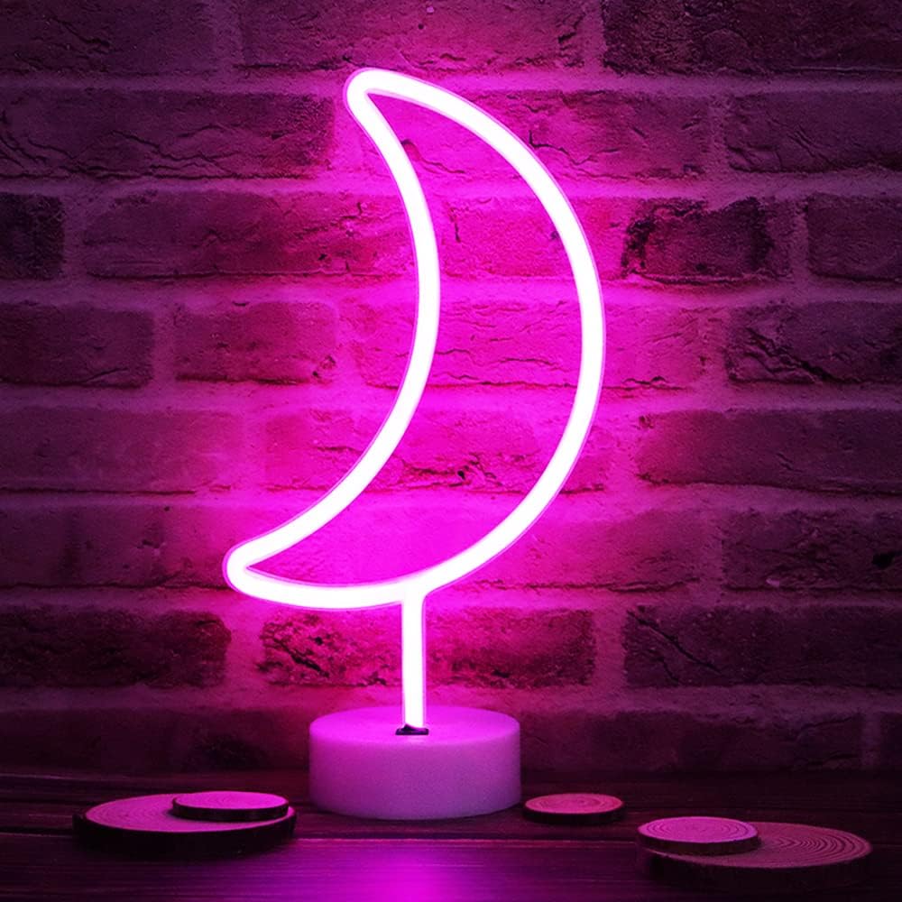 LED Neon Moon Lights, Moon Shape Neon Signs | Inspire Uplift