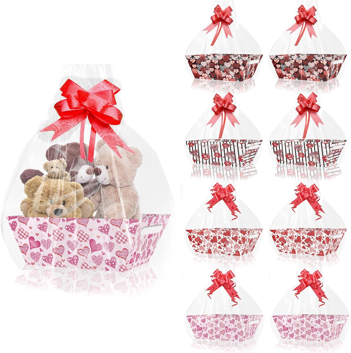 Valentine Day Baskets for Gifts Empty with Cellophane Basket | Inspire ...