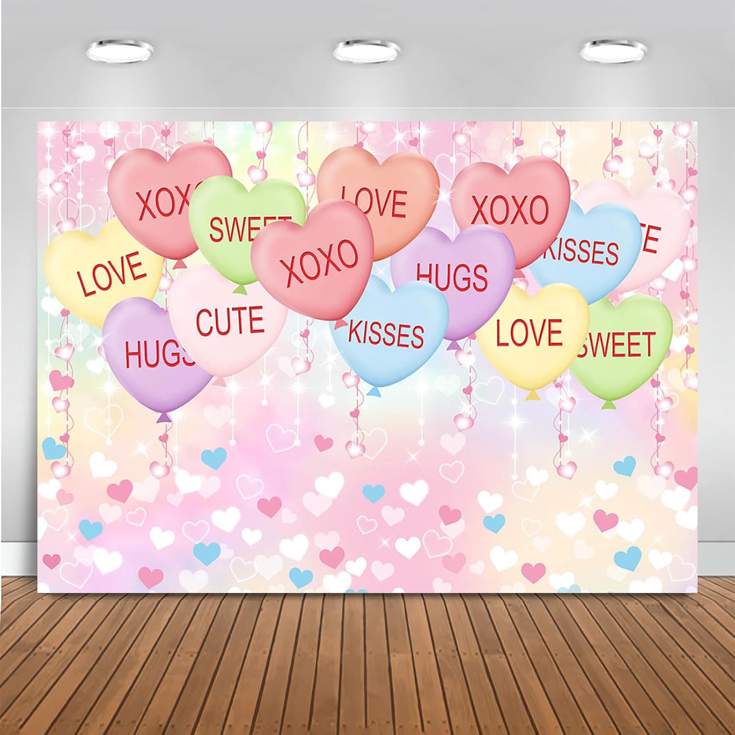 Valentine's Day Backdrop Kisses Hugs XOXO Photography Backgr | Inspire ...