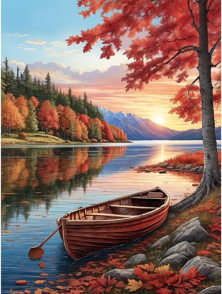 Fall Paint by Number Kit for Adults Canvas Scenery, Landscap | Inspire ...
