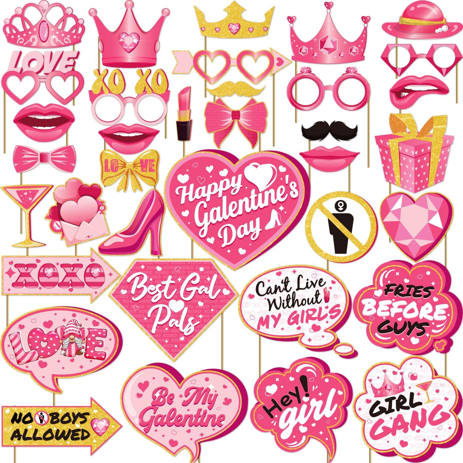 Galentines Photo Booth Props, Galentines Day Photo Booth Pro | Inspire ...