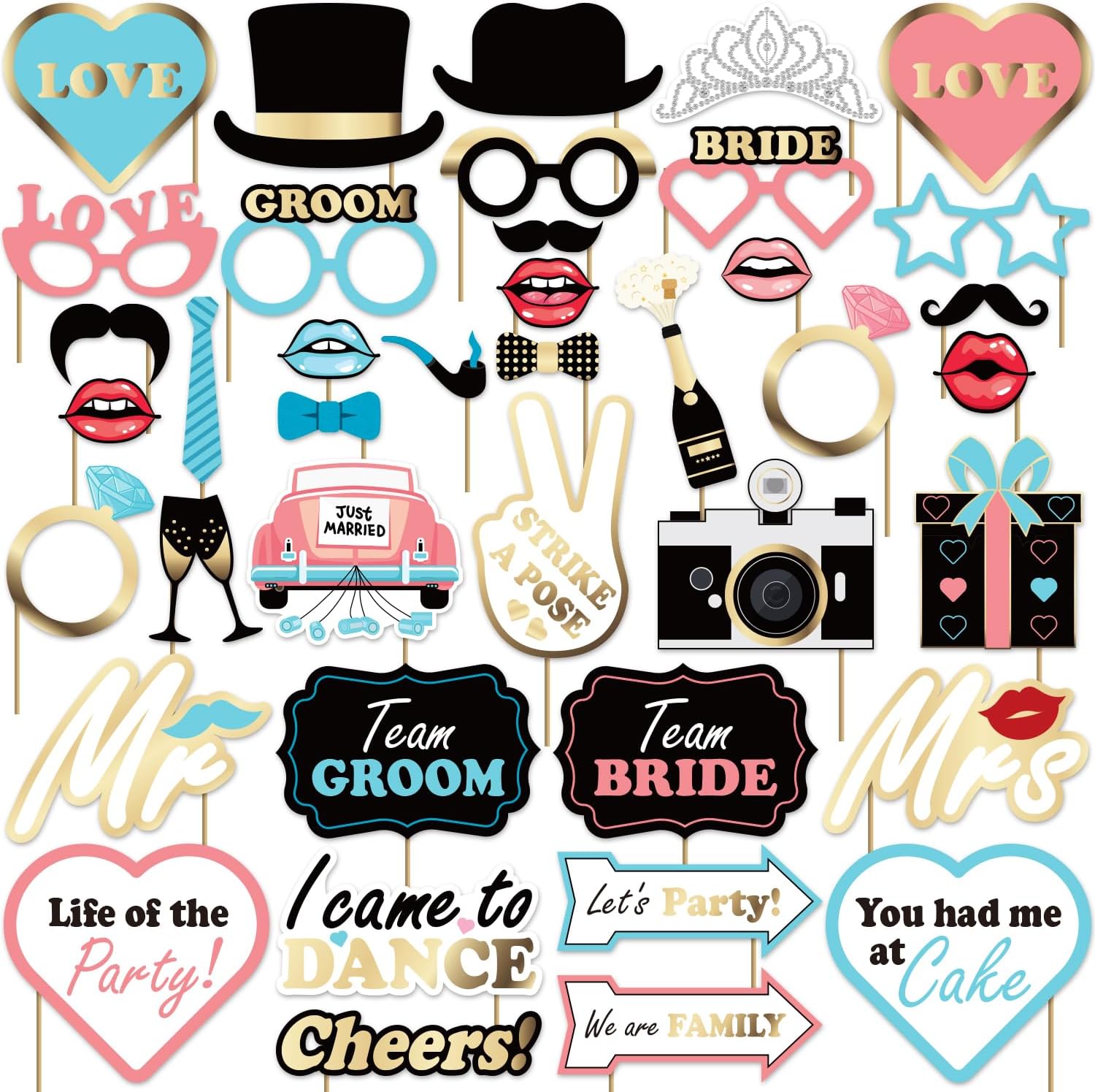 Wedding Photo Booth Props, Photo Booth Props Wedding Party S | Inspire ...
