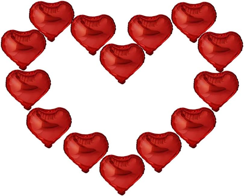 50 pcs 10inch Red Heart Balloons, Mylar Heart Foil Balloons | Inspire ...