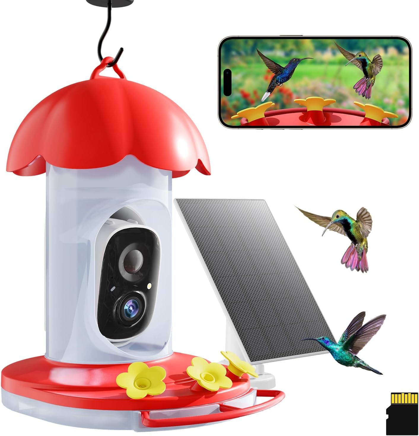 Smart Hummingbird Feeder with Camera, Solar Power, 32GB Card | Inspire ...