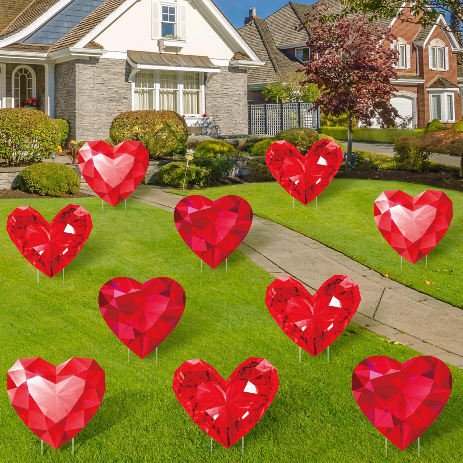 Valentine'S Day Yard Sign Diamond Heart Outdoor Decorations | Inspire ...