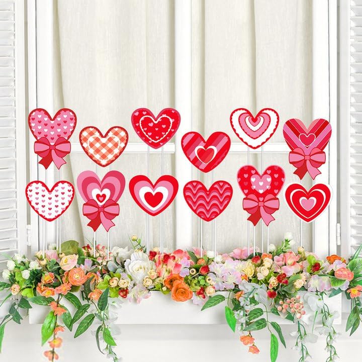 Valentines Day Heart Shape Planter Stakes Heart Decorative G | Inspire ...