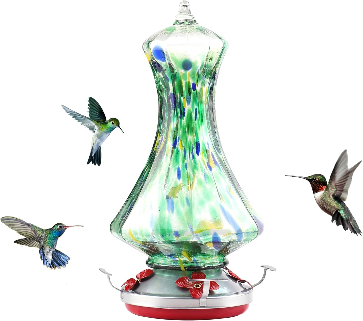 Glass Hummingbird Feeders for Outdoors Hanging, Unique Hand | Inspire ...