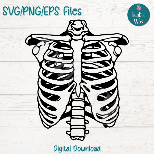 Human Skeleton Ribcage SVG PNG EPS Cut File Bundle | Inspire Uplift