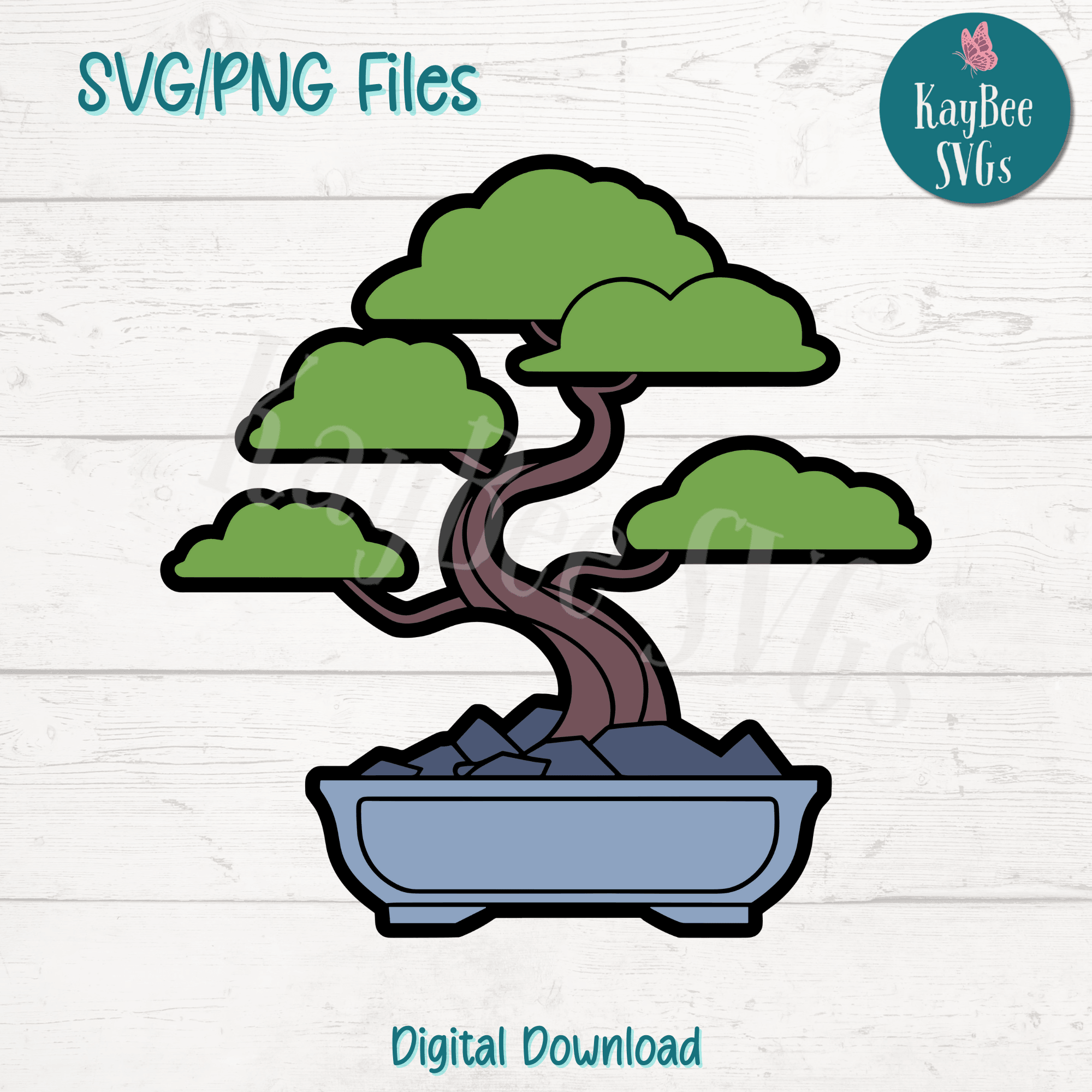 Bonsai Tree SVG PNG Cut Files for Cricut, Silhouette Digital | Inspire ...