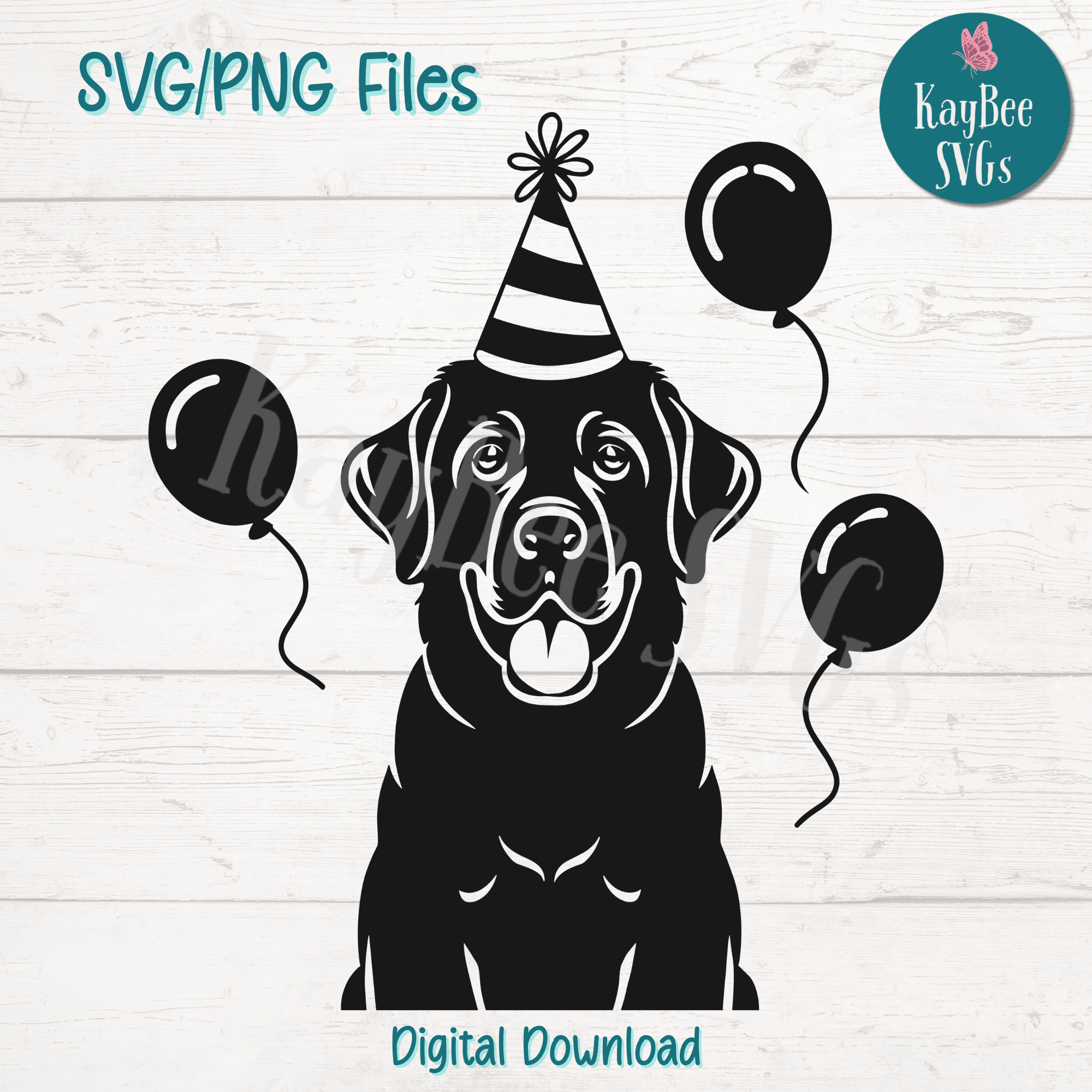Black Lab Birthday SVG PNG Cut Files for Cricut, Silhouette | Inspire ...