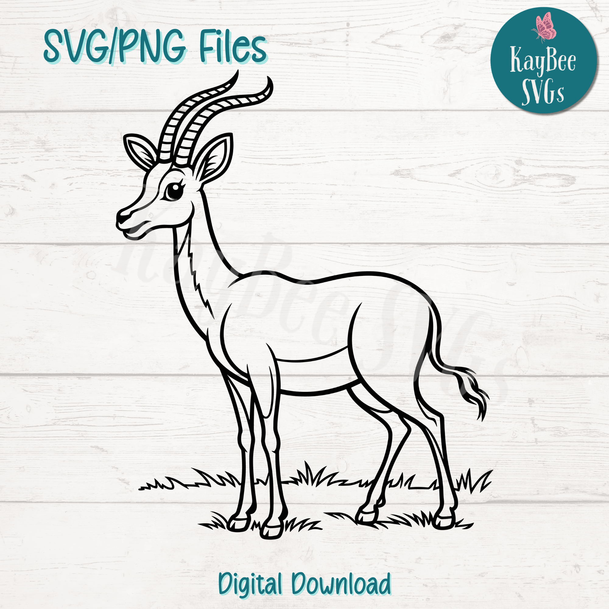 Gazelle SVG PNG Cut Files for Cricut, Silhouette Digital Dow | Inspire ...