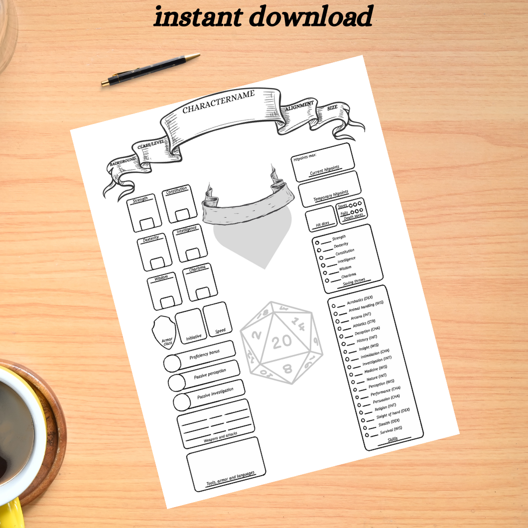 DnD 5E character sheet pdf /D&D / dungeons and dragons / DnD | Inspire ...