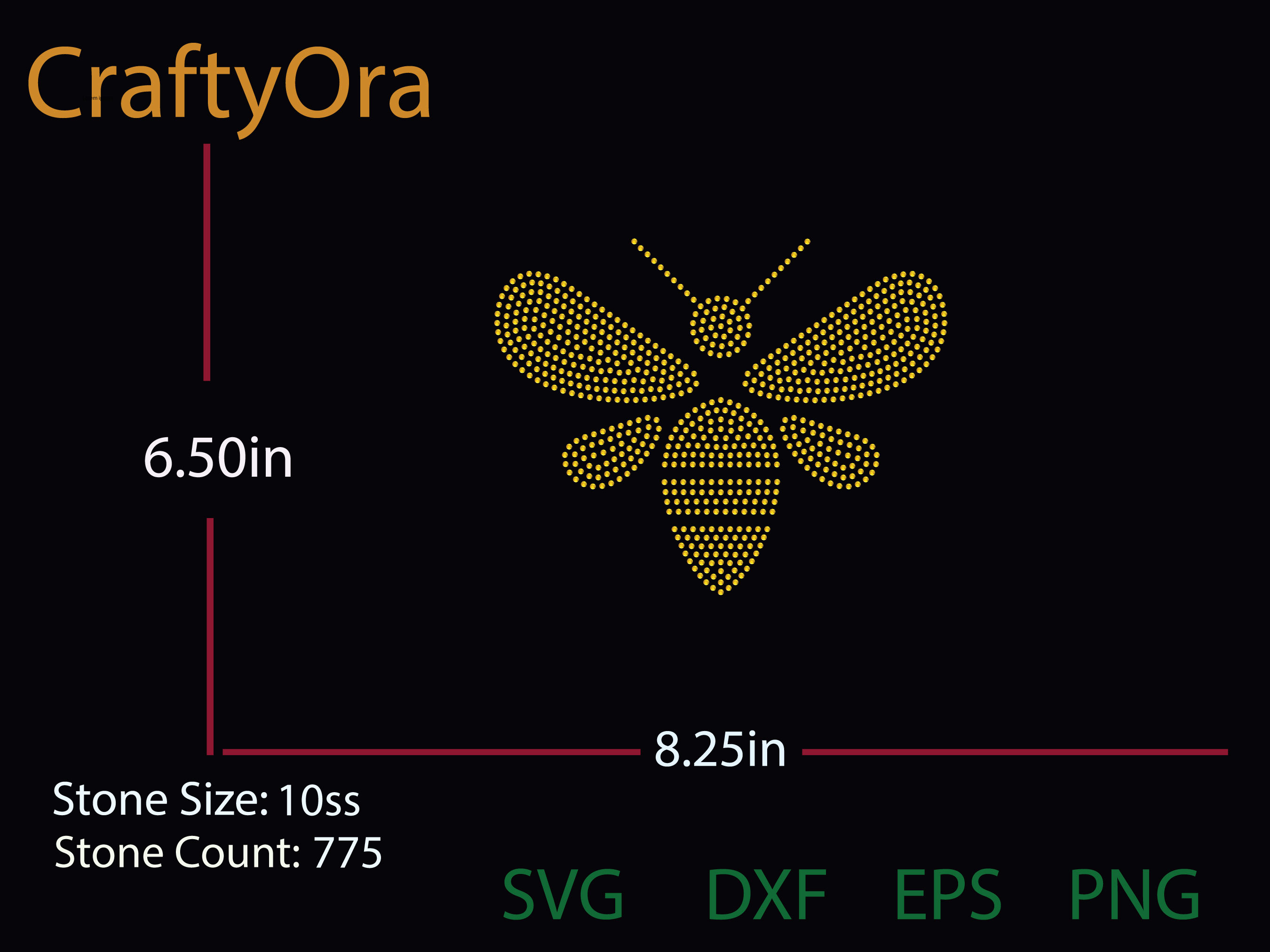 Bee Rhinestone Template 15 | Inspire Uplift