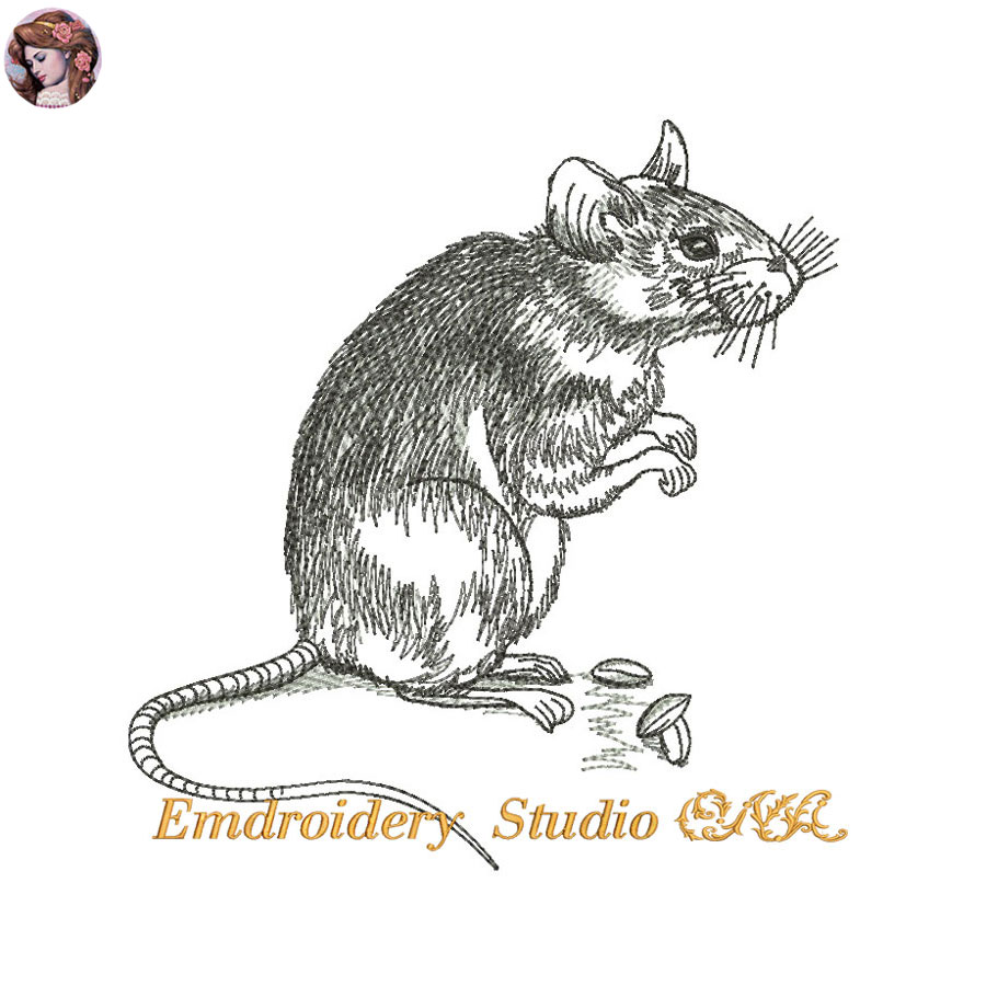 Machine embroidery design "Rat" - for white and pastel shade | Inspire ...