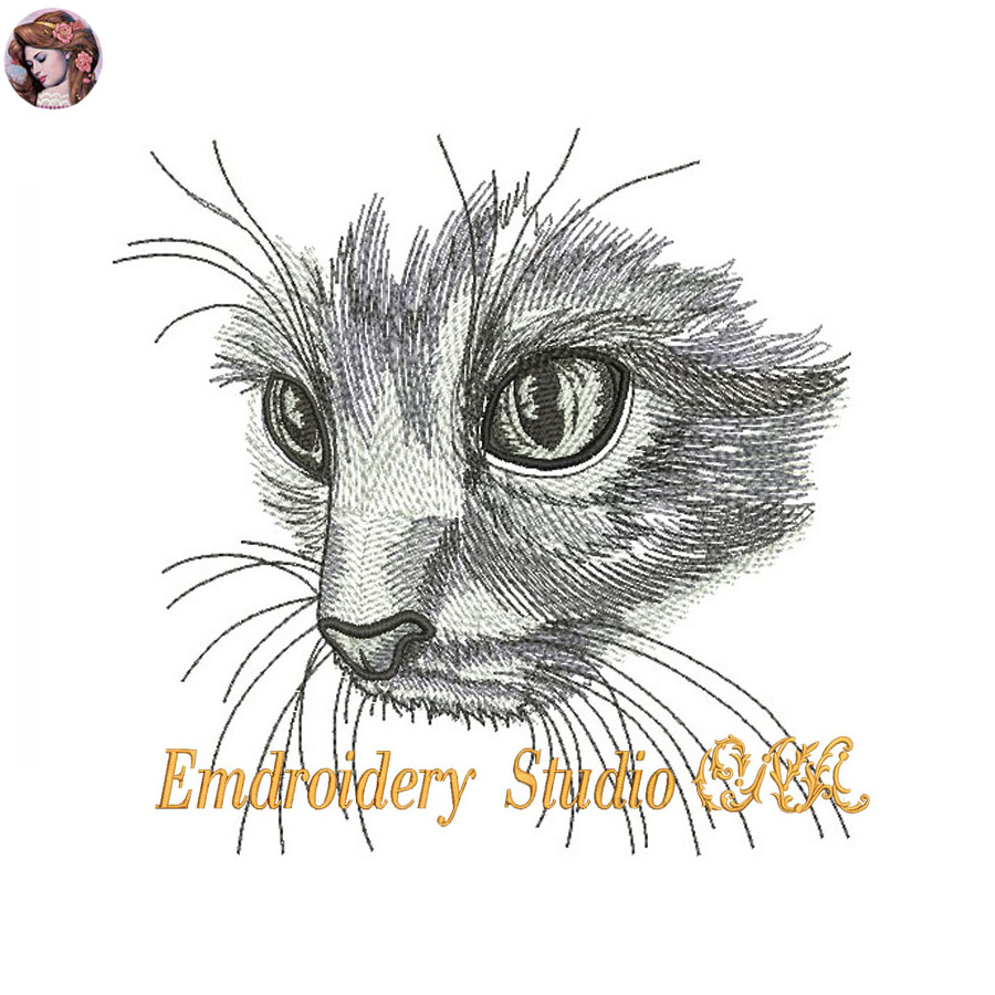Machine embroidery design Hunter cat 3 sizes - for white and | Inspire ...