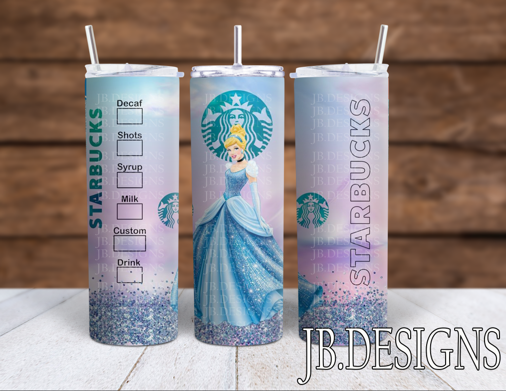 Disney's Cinderella Starbucks Sublimation tumbler wrap 300DP | Inspire ...
