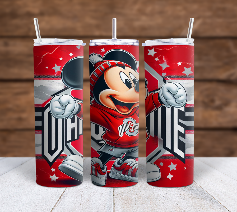 Mickey Mouse Ohio State Football Sublimation tumbler wrap 30 | Inspire ...