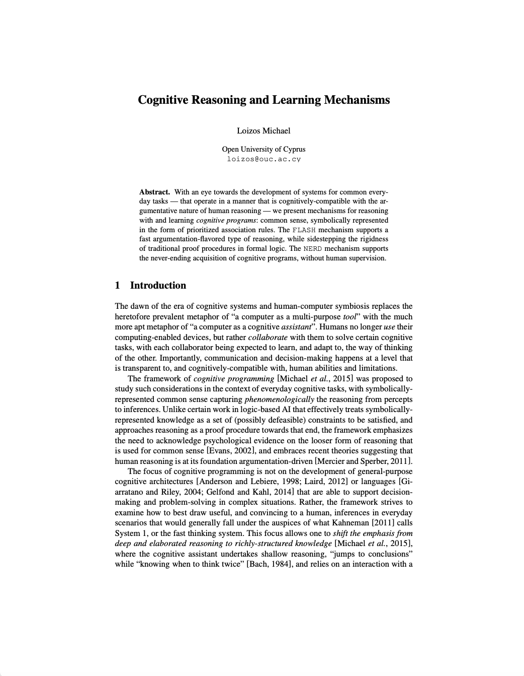 Cognitive Reasoning and Learning Mechanisms.. | Inspire Uplift