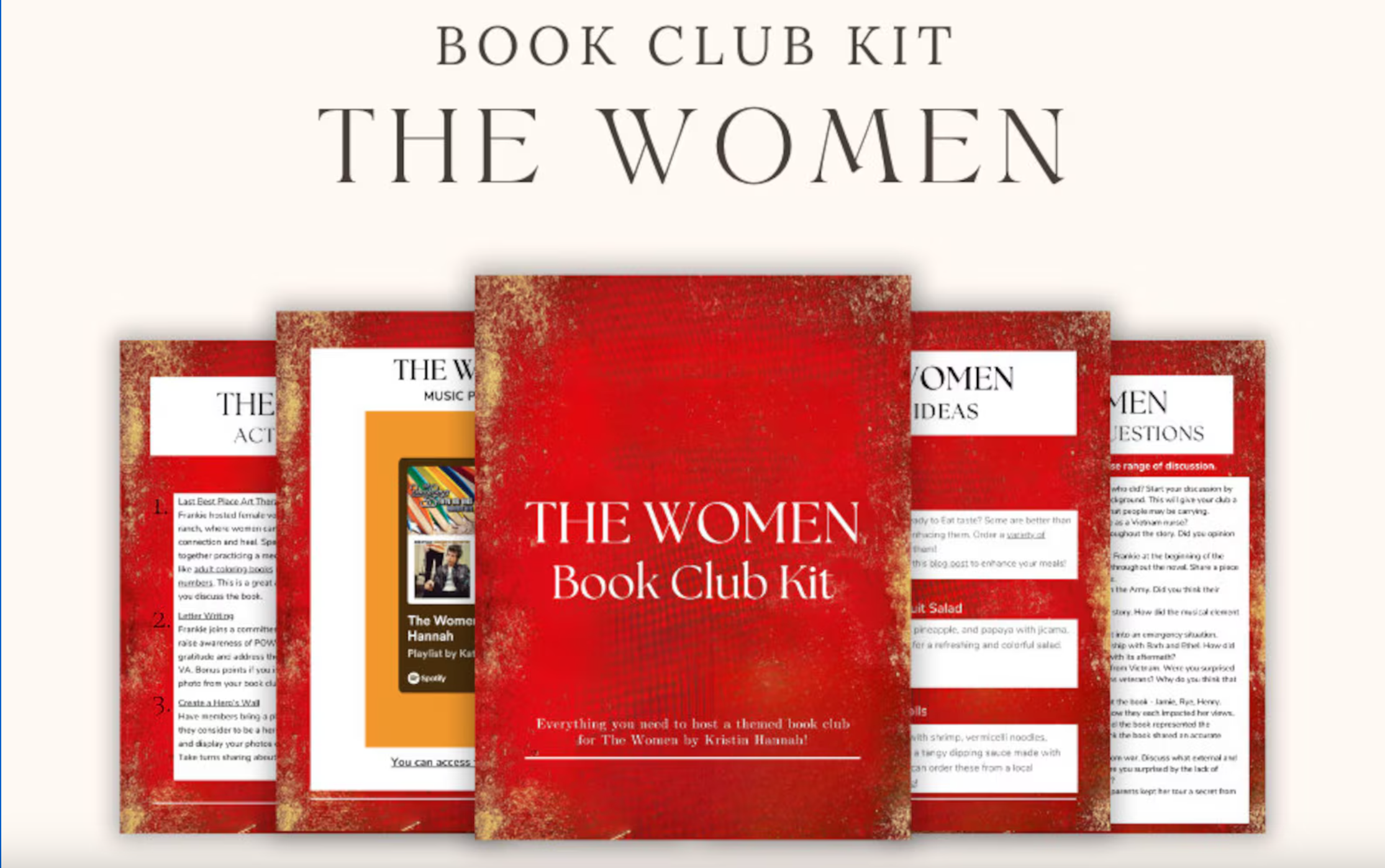 Kristin Hannah's Women Book Club Kit Discussion Questions Bo | Inspire ...
