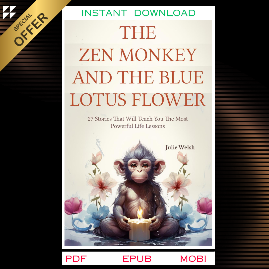 The Zen Monkey and the Blue Lotus Flower . by Julie Welsh E- | Inspire ...