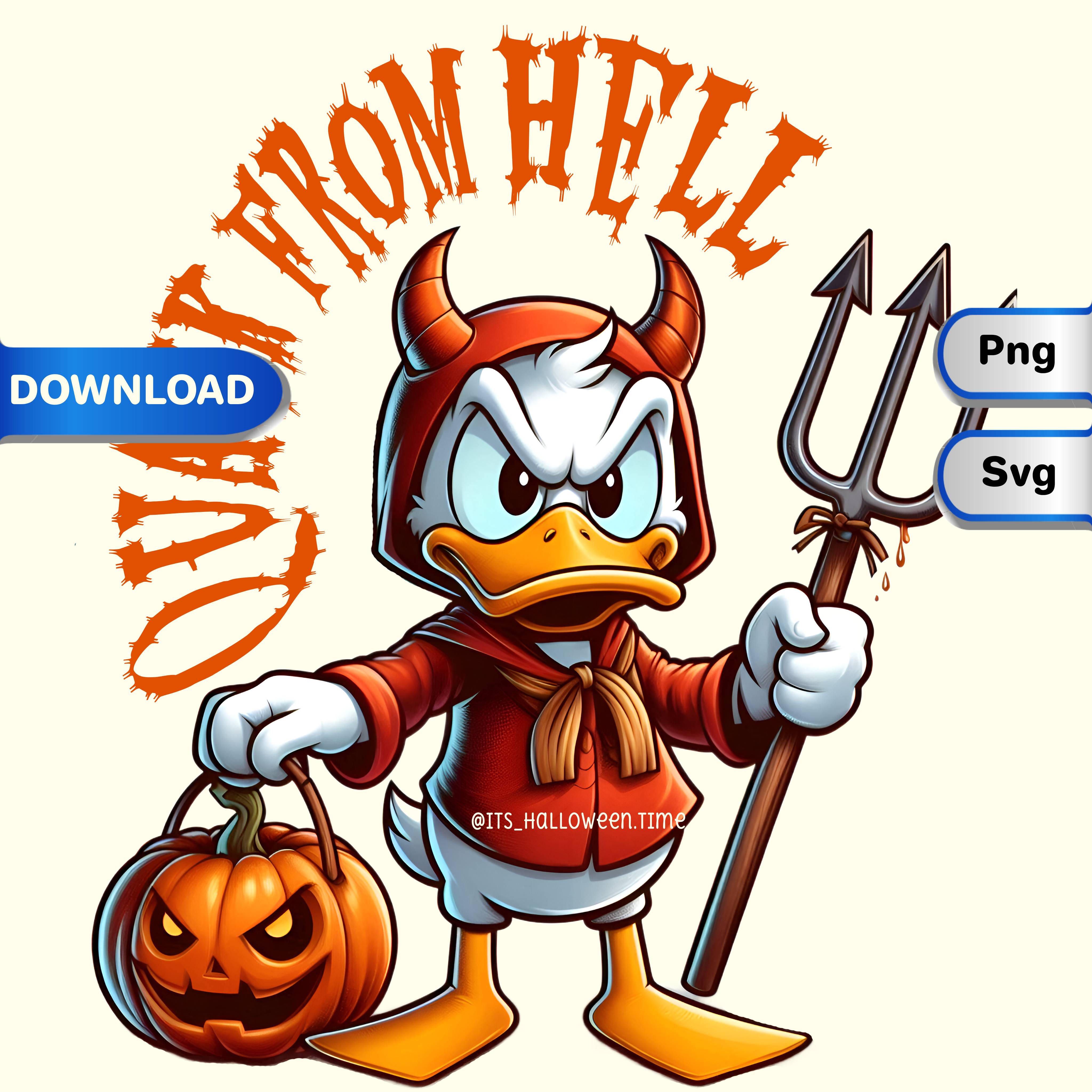 Donald duck quack from hell,Disney Halloween SVG & PNG, mick | Inspire ...