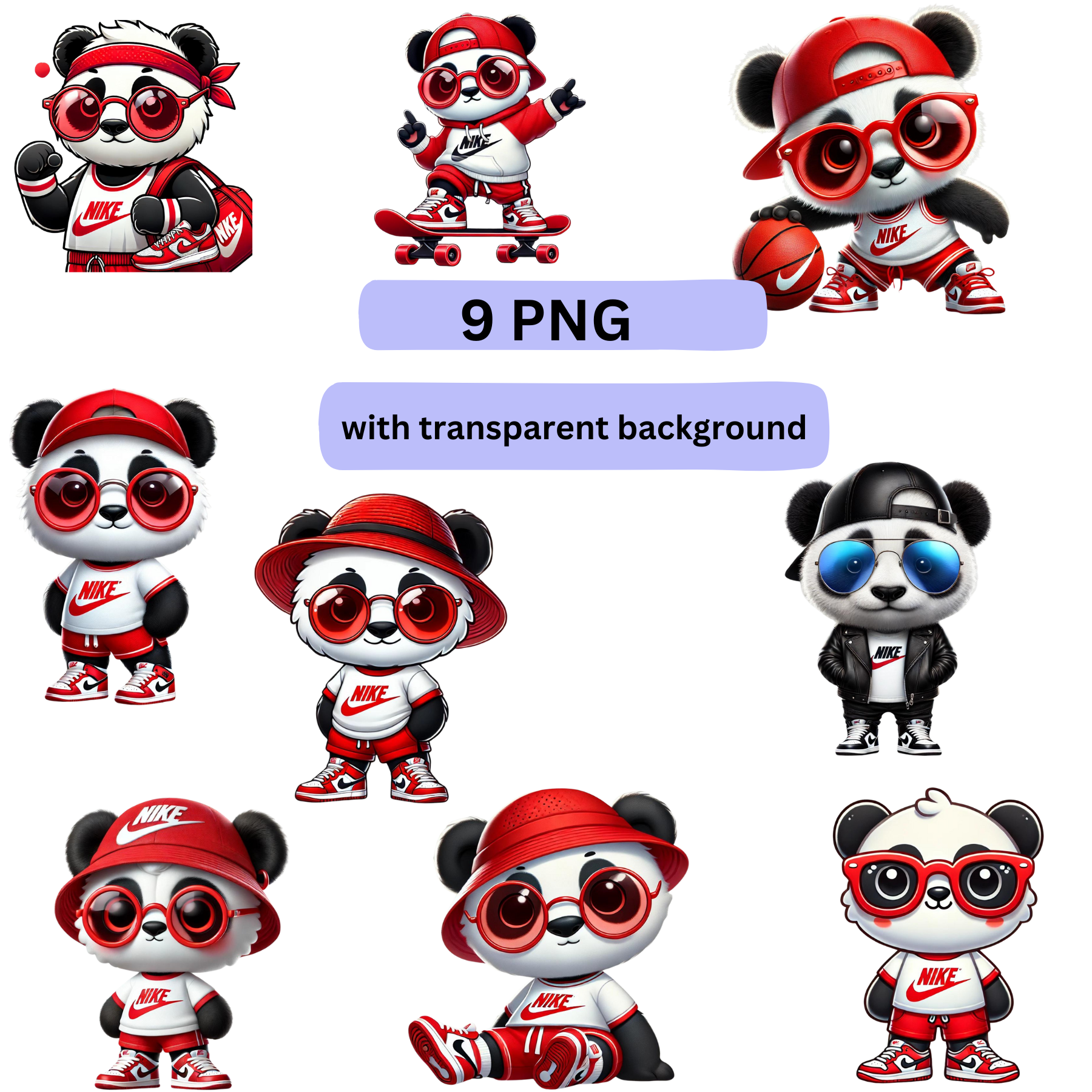 Cute Panda in Nike T-shirt Bundle, Cute Nike Panda, Cute Tre | Inspire ...