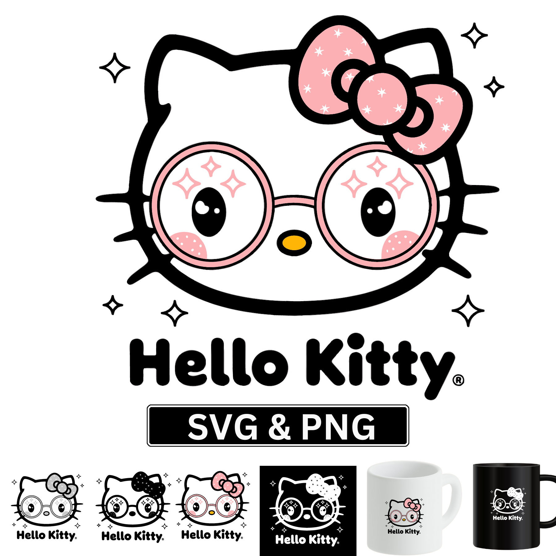 hello kitty SVG, Hello Kitty Clipart, Hello Kitty PNG, cutta | Inspire Uplift