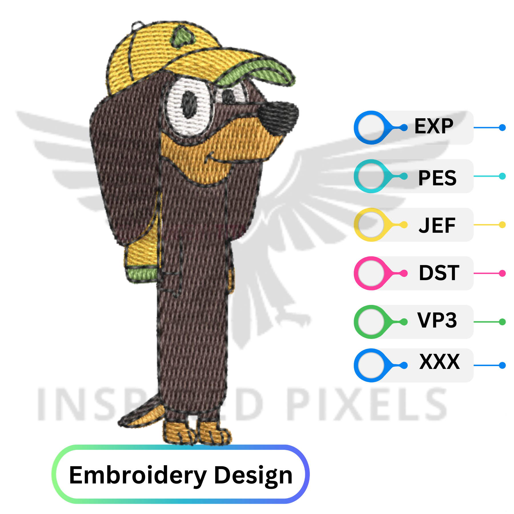 Snicker Bluey embroidery designs, bluey embroidery file, blu | Inspire ...