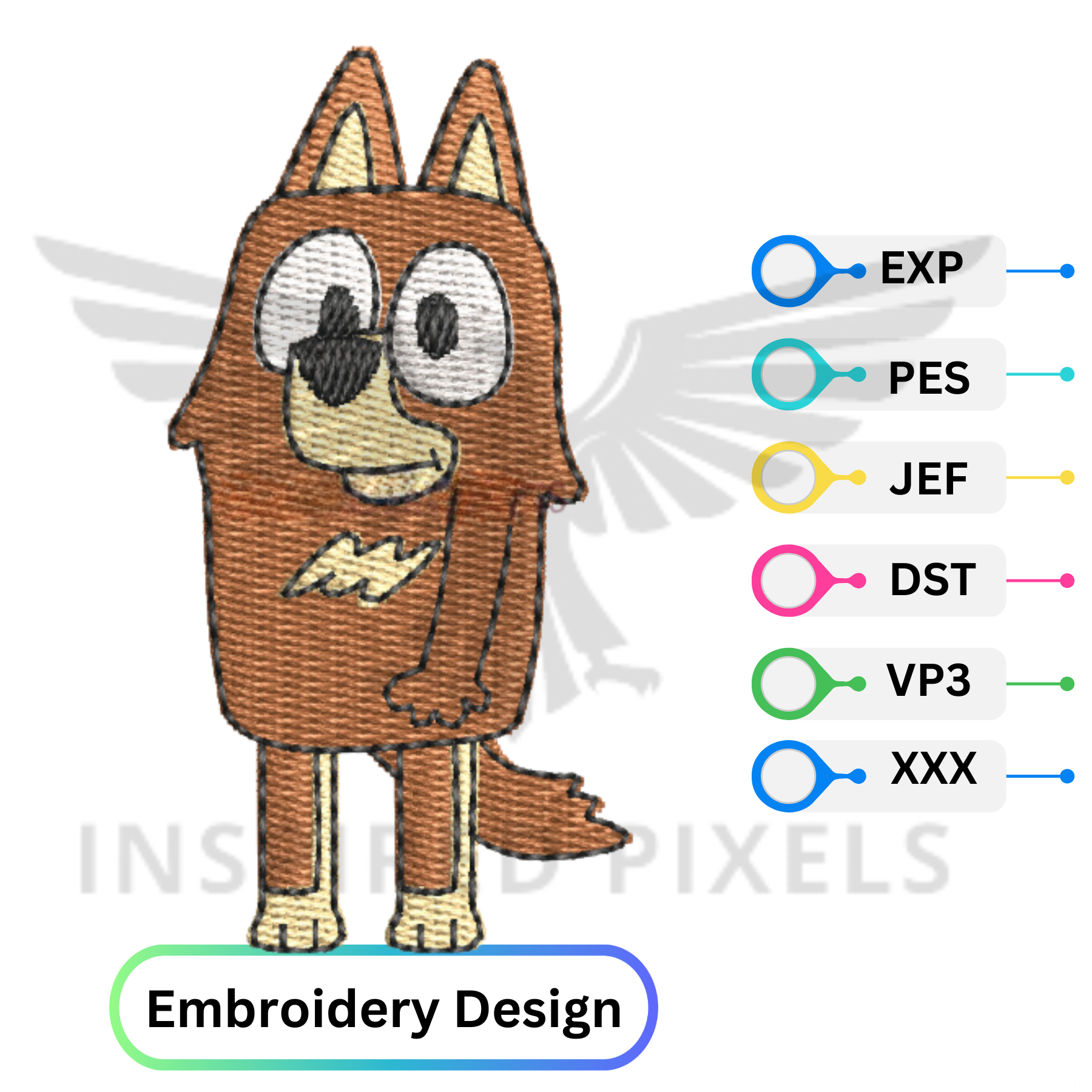 Rusty's Mum Bluey embroidery designs, bluey embroidery file, | Inspire ...