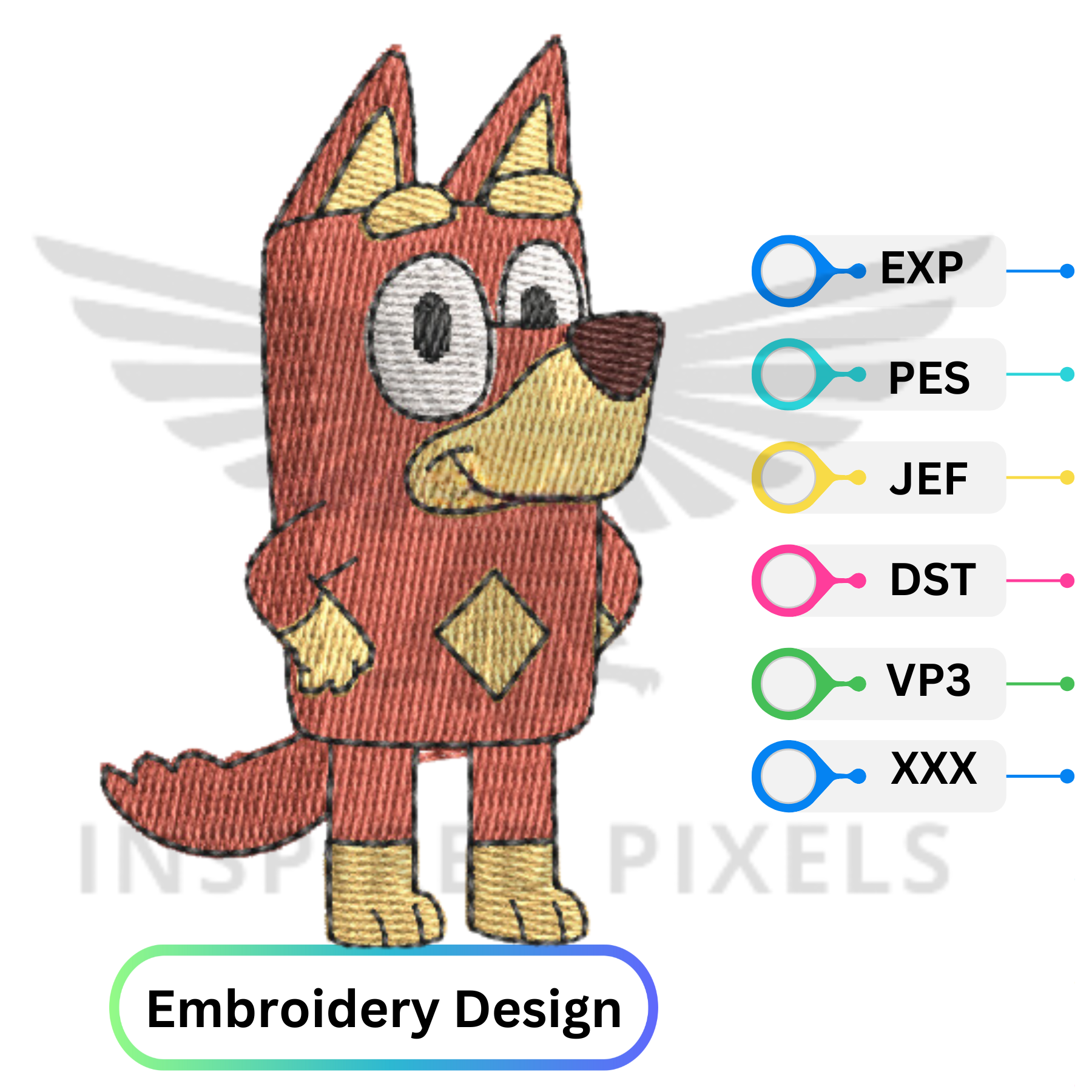 Rusty Bluey Bluey embroidery designs, bluey embroidery file, | Inspire ...