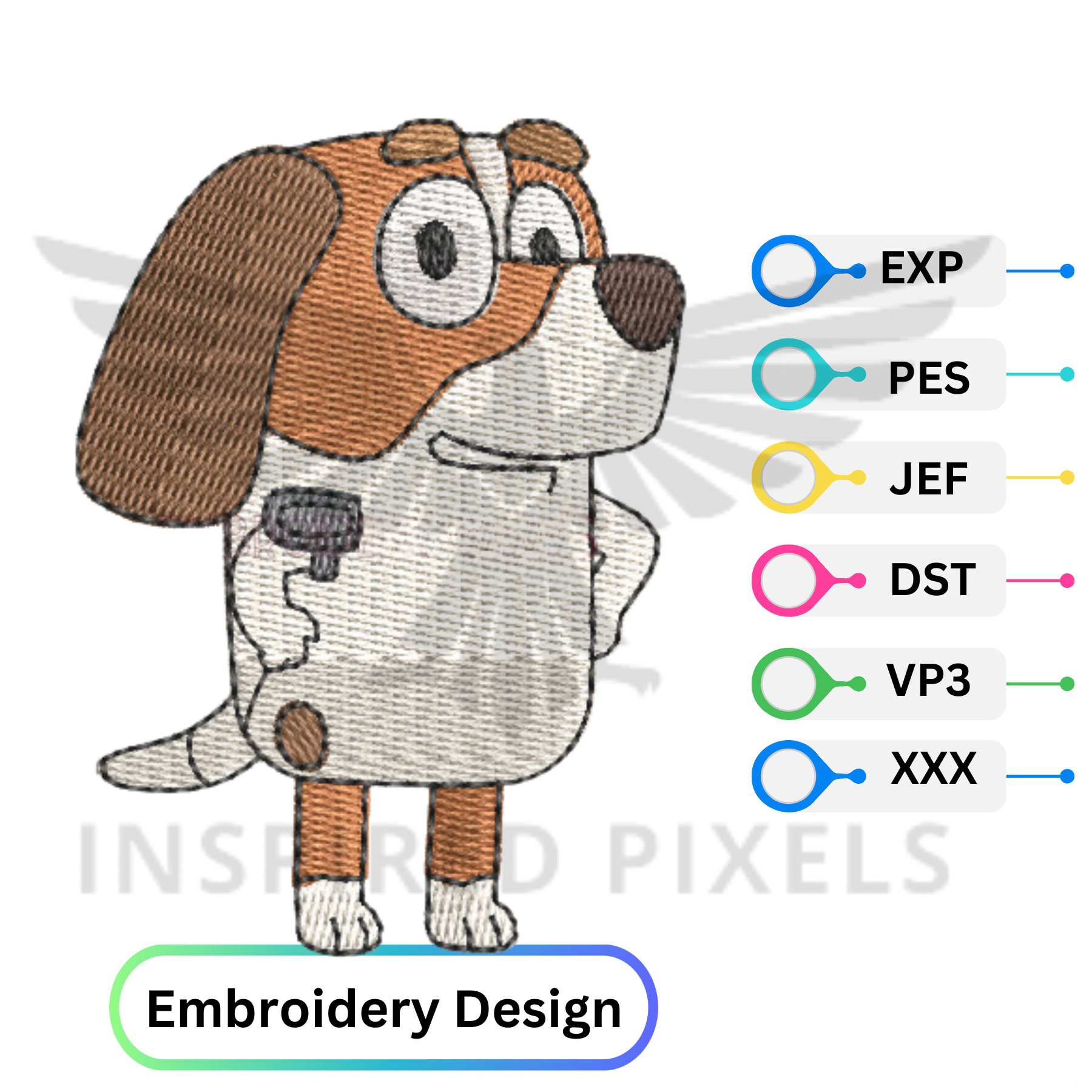 Rocko Bluey Bluey embroidery designs, bluey embroidery file, | Inspire ...