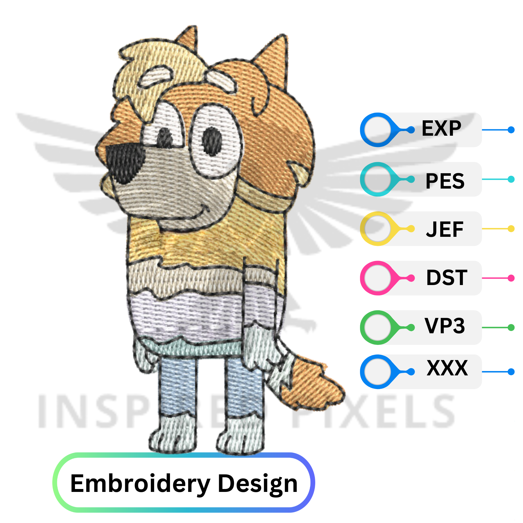 Radley Heeler Bluey Bluey embroidery design, bluey embroider | Inspire ...