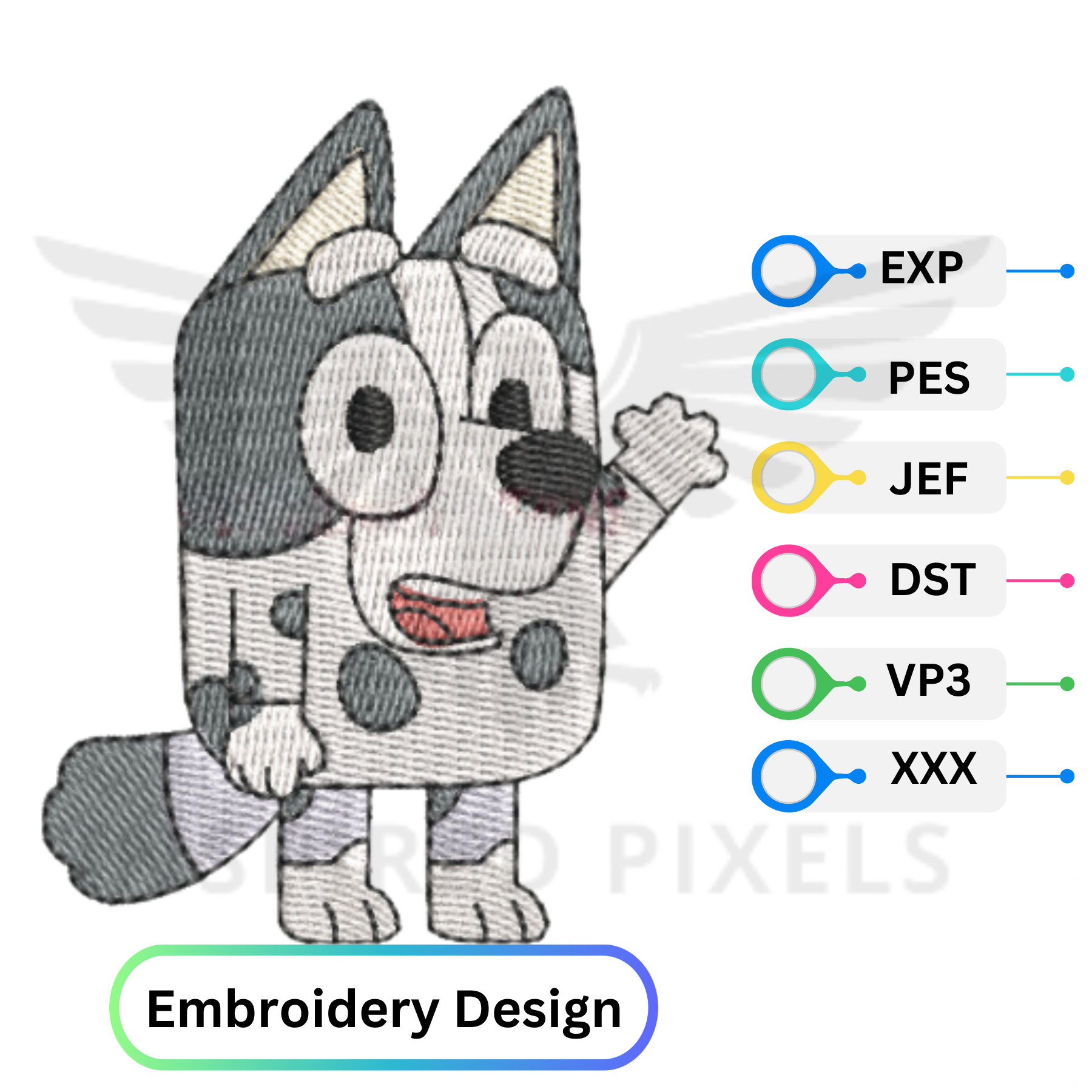 Muffin Heeler Bluey embroidery design, bluey embroidery file | Inspire ...