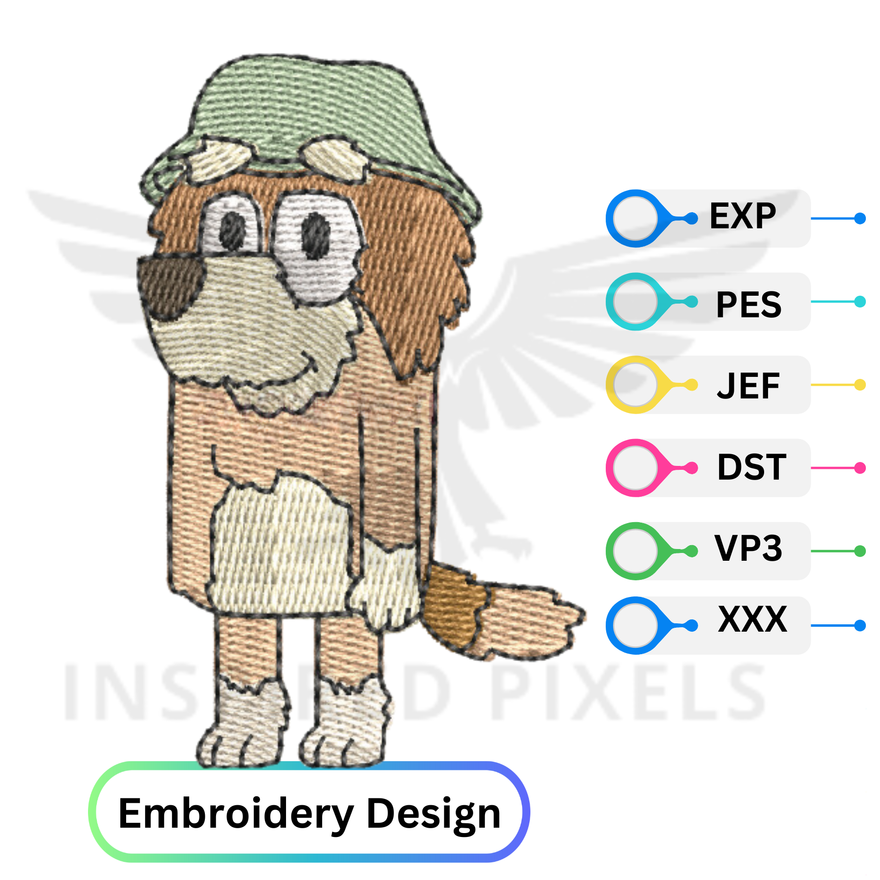 Mort Bluey embroidery design, bluey embroidery file, bluey e | Inspire ...