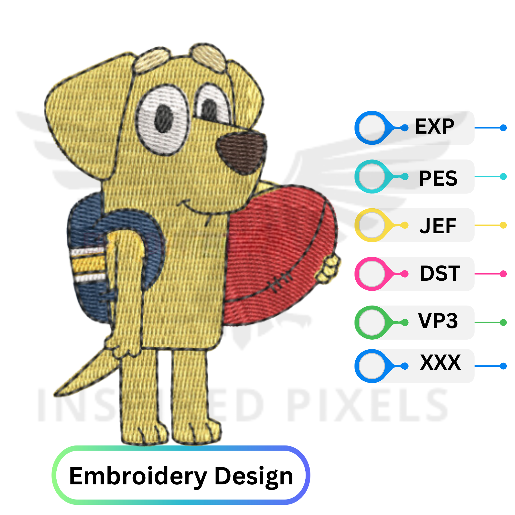 Lucky Bluey embroidery design, bluey embroidery file, bluey | Inspire ...