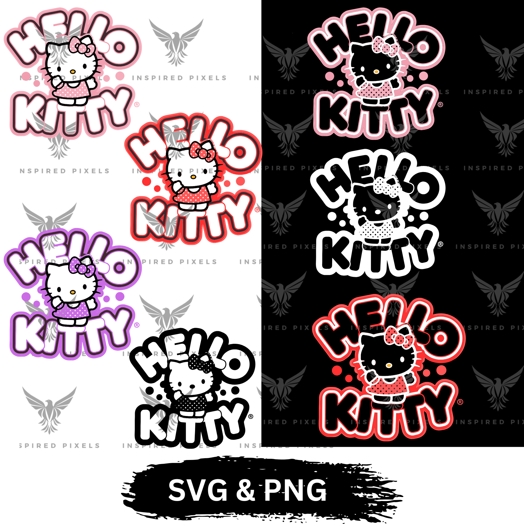 Hello Kitty Text PNG Bundle, Hello Kitty Text SVG Bundle,Hel | Inspire ...