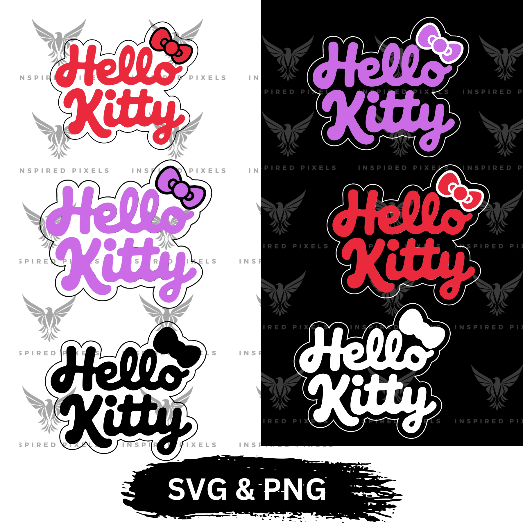 Hello Kitty Text SVG Bundle, Hello Kitty Text PNG Bundle, He | Inspire ...