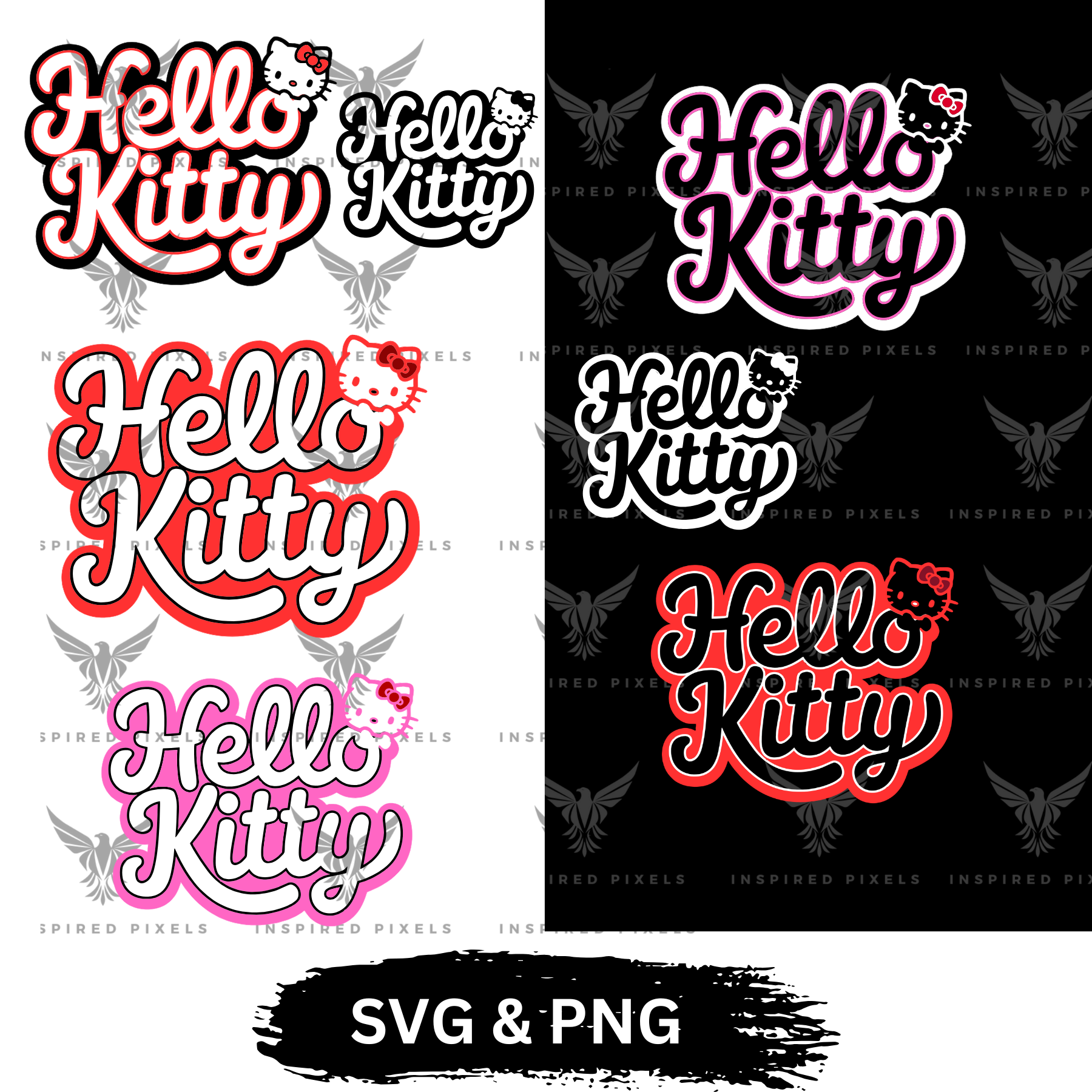 Hello Kitty Text SVG Bundle, Hello Kitty Text PNG Bundle, He | Inspire ...